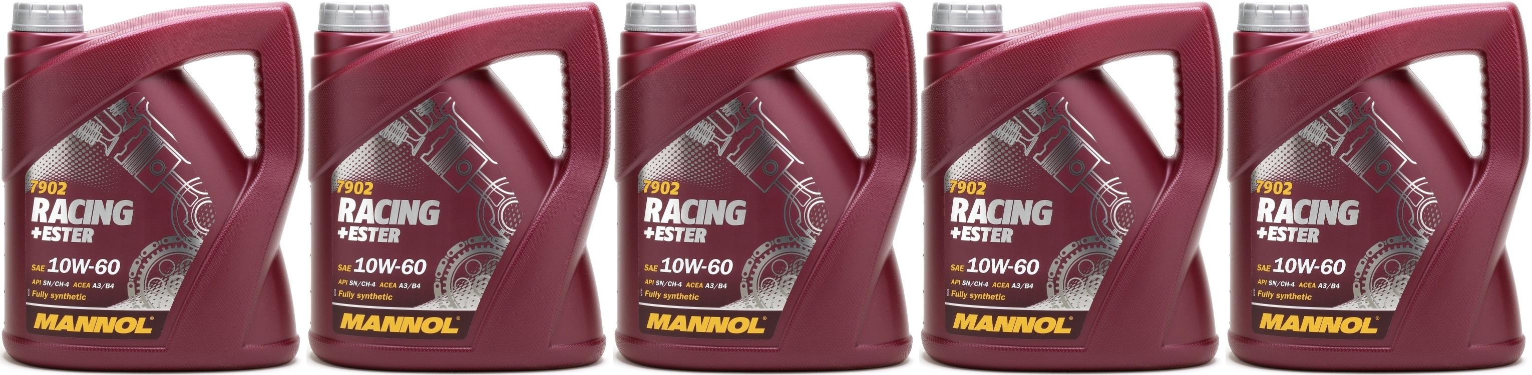 MANNOL Racing+Ester 10W-60 Motoröl 5x 4l = 20 Liter - Motoröl günstig ...