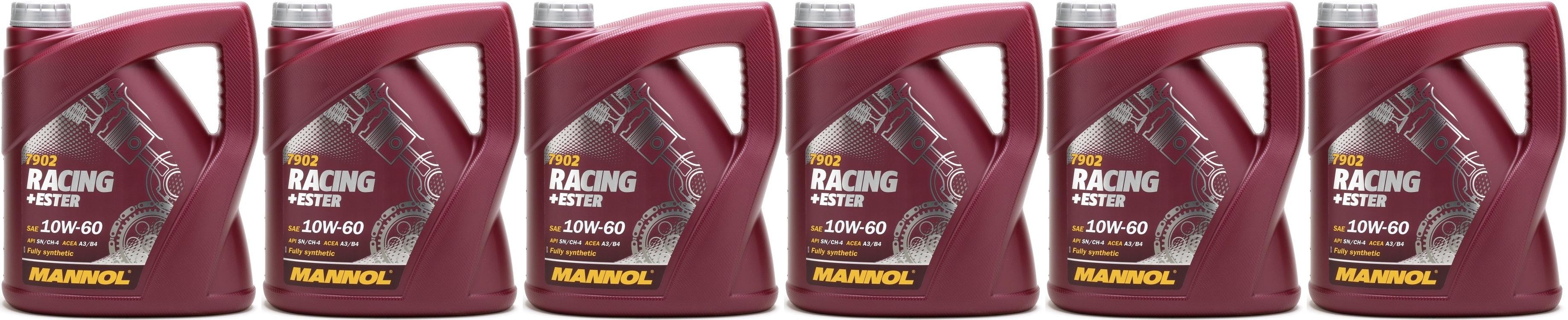 MANNOL Racing+Ester 10W-60 Motoröl 6x 4l = 24 Liter - Motoröl günstig ...