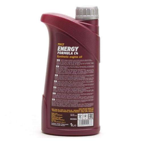 Mannol 7917 Energy Formula C4 5W-30 synthetisches Motoröl 1l Flasche ...